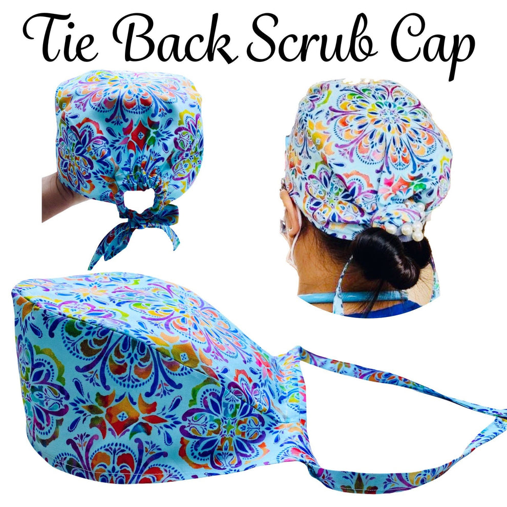 🪡🧵Men or Womens Tie Back Drawstring SCRUB CAP for Nurses, Doctors ...