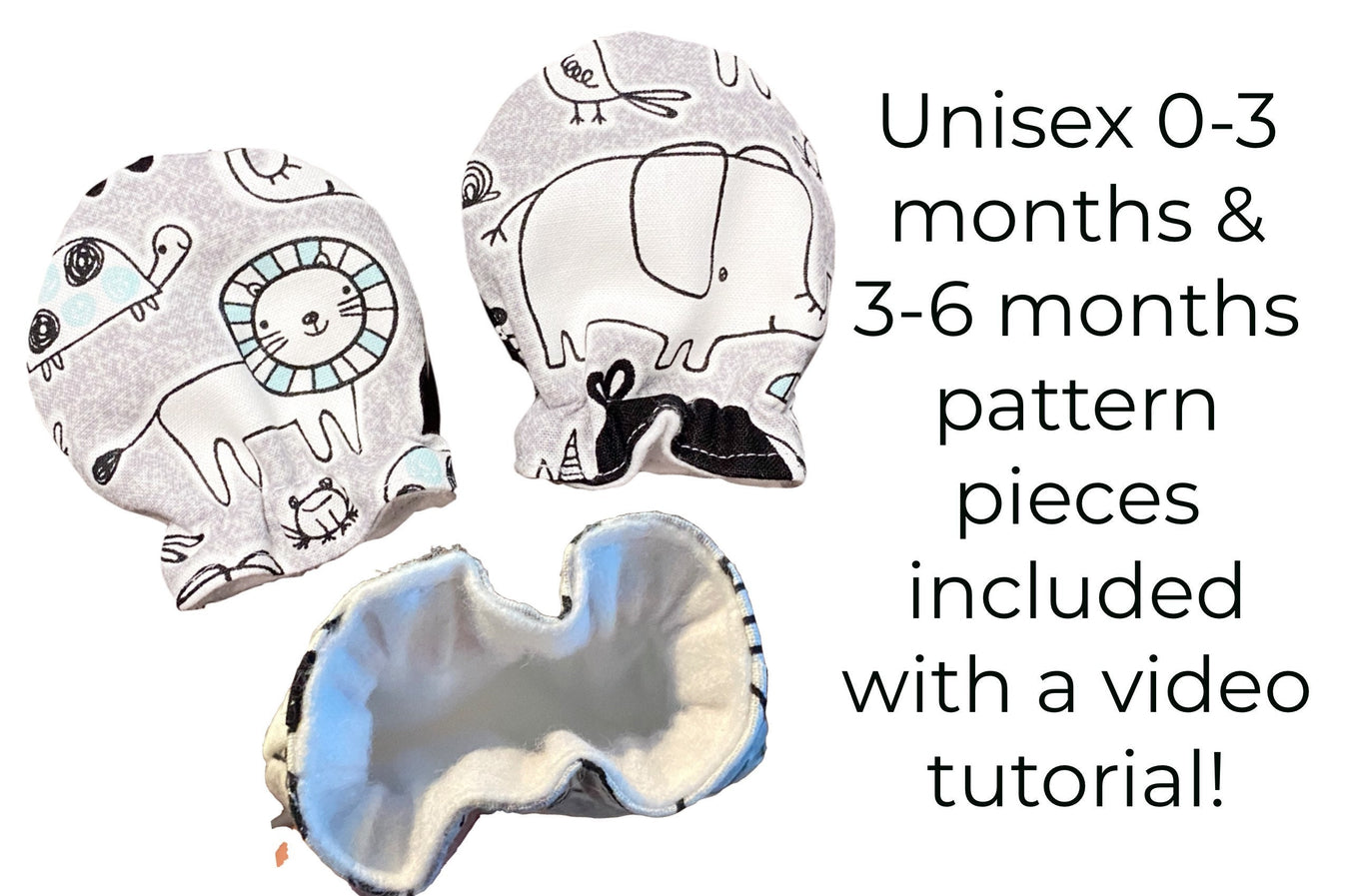 🌸 EASY 🌸 Newborn BABY NO SCRATCH HAND MITTENS PDF Sewing Pattern ...