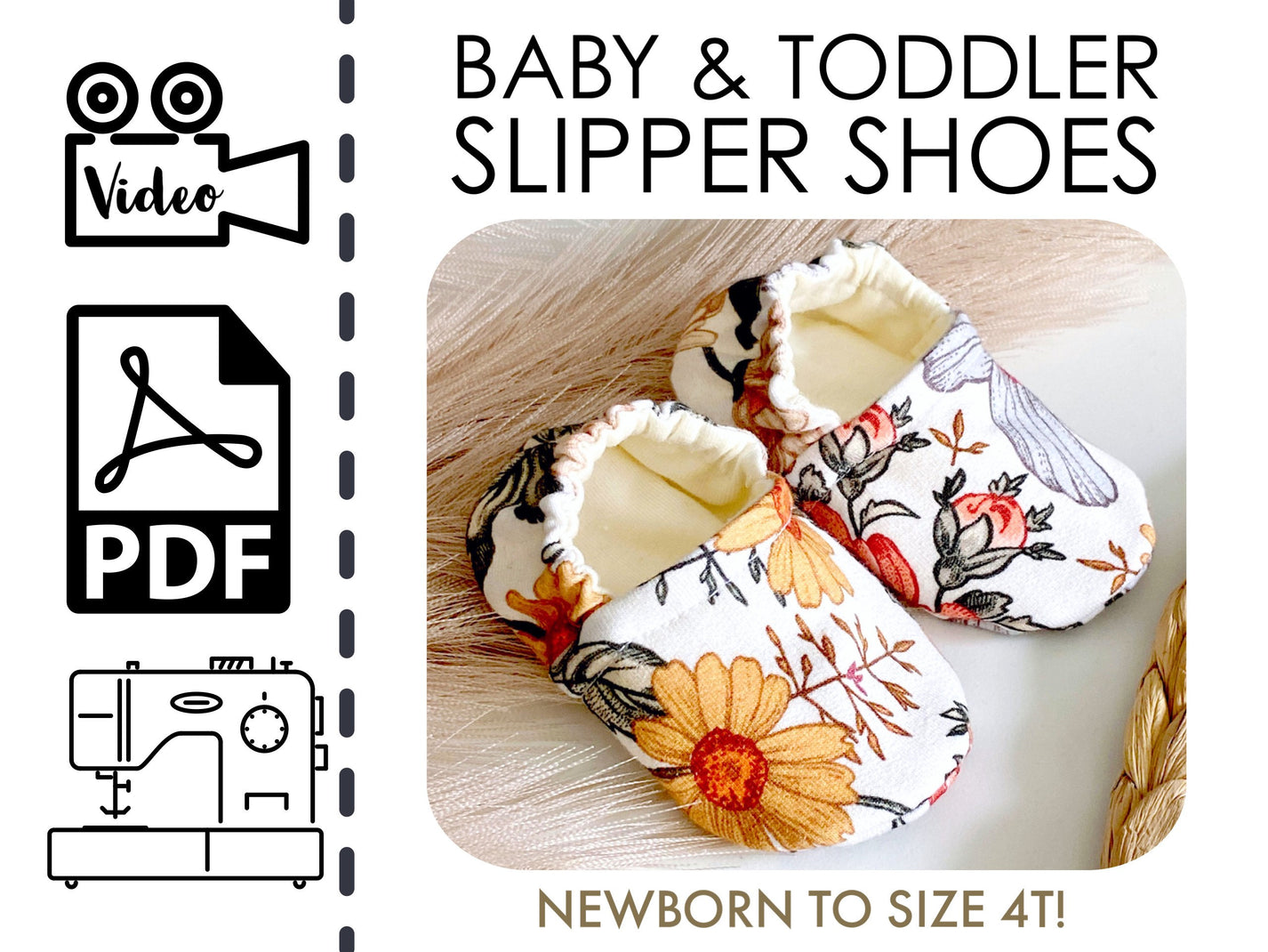 🌸 EASY 🌸 Beginners BABY Slip On Slipper Crib SHOES PDF Sewing Pattern ...