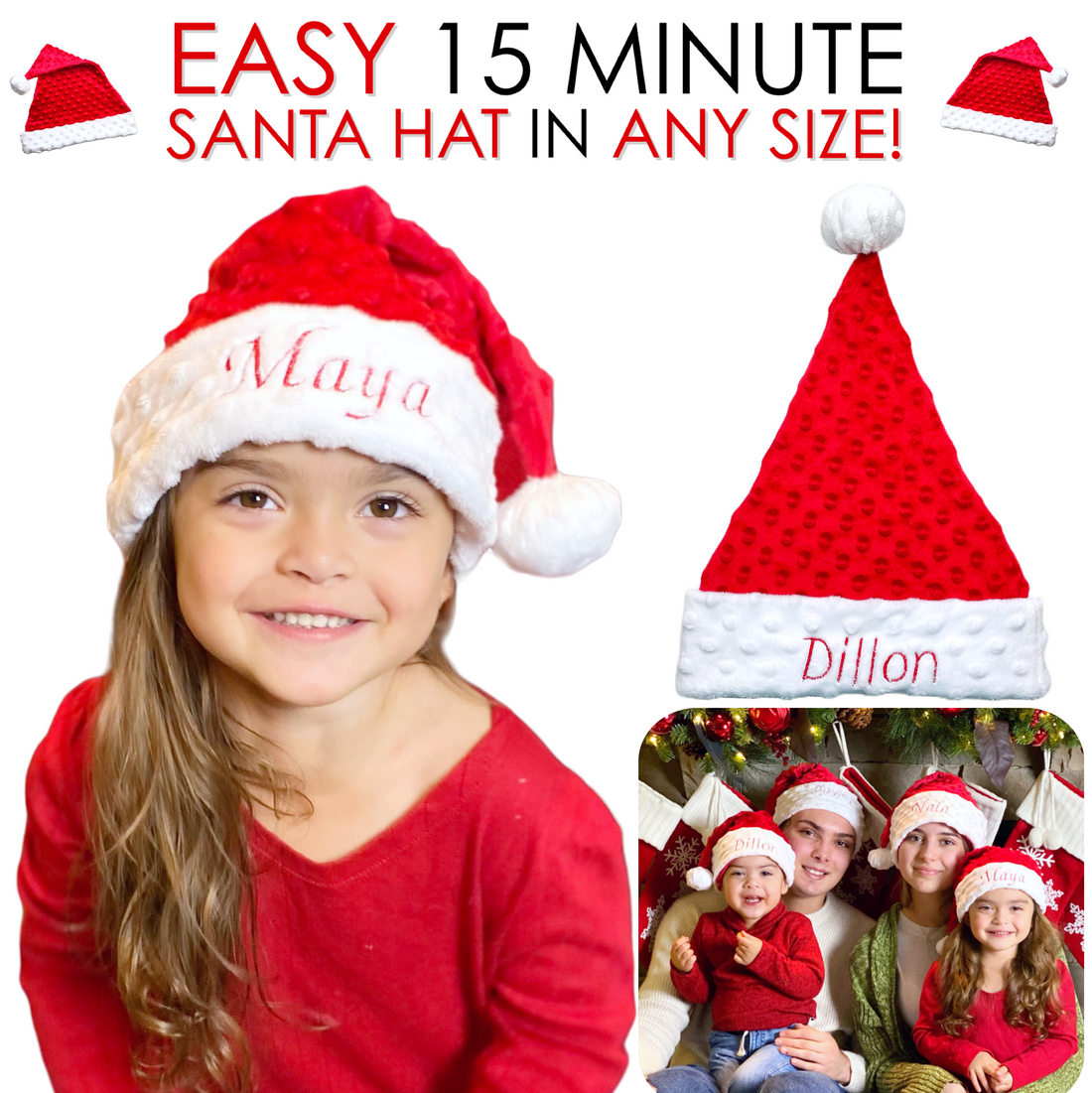 🎄 EASY 🎄 Beginners SANTA HAT CHRISTMAS PDF Sewing Pattern 🖨️ – Aloha ...